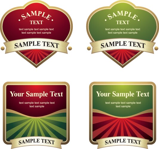 Various doodle labels graphic Royalty Free Vector Image