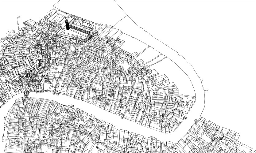 Hand drawn city plan sketch Royalty Free Vector Image