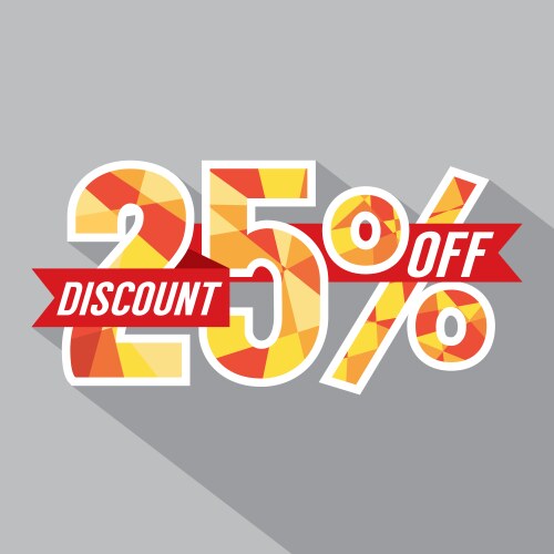 25 percent discount poster or flyer design Vector Image