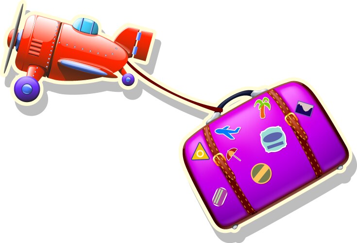 Travel element in the luggage Royalty Free Vector Image