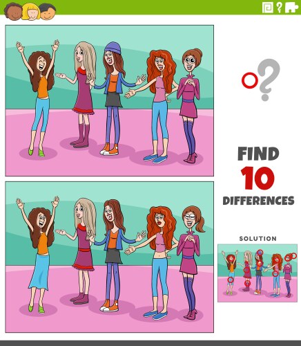 Finding differences game cartoon Royalty Free Vector Image