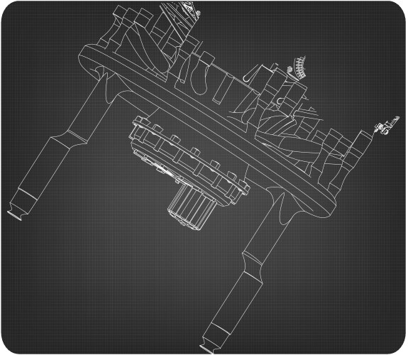 Radial engine blueprints Royalty Free Vector Image