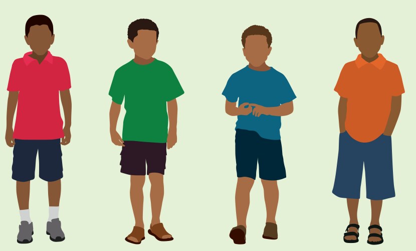 Boys group Royalty Free Vector Image - VectorStock