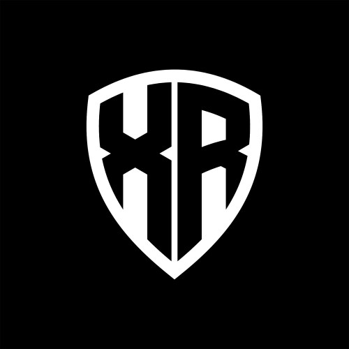 Xr letter monogram with shield shape crown Vector Image