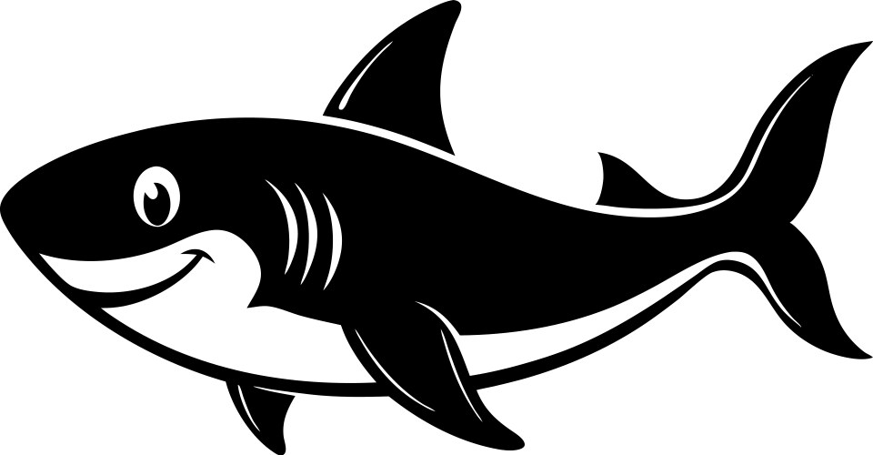 Bull shark on white background Royalty Free Vector Image