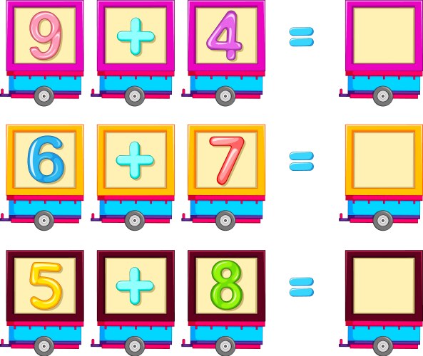 Math counting number worksheet Royalty Free Vector Image