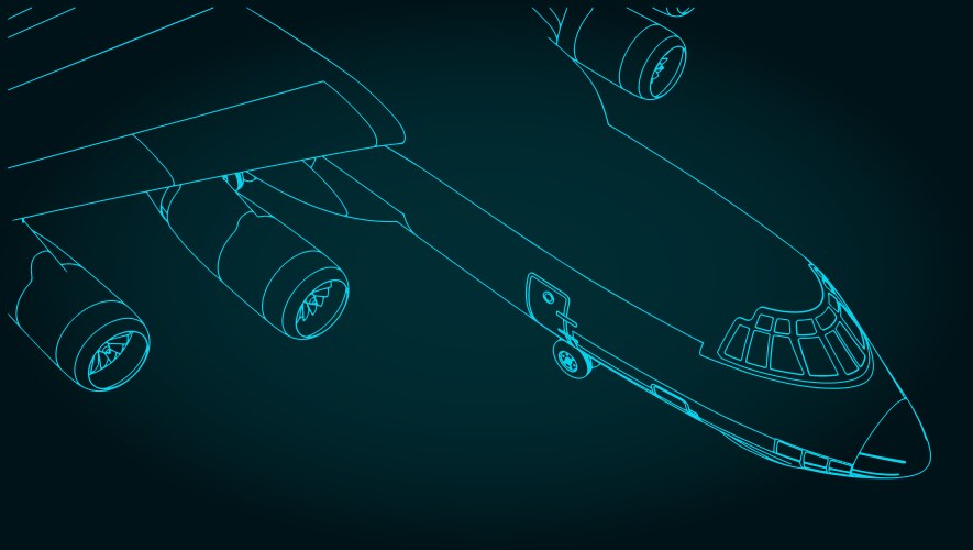 Taking off heavy cargo aircraft close up Vector Image