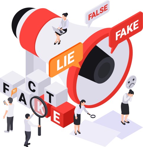 Fake news propaganda composition Royalty Free Vector Image