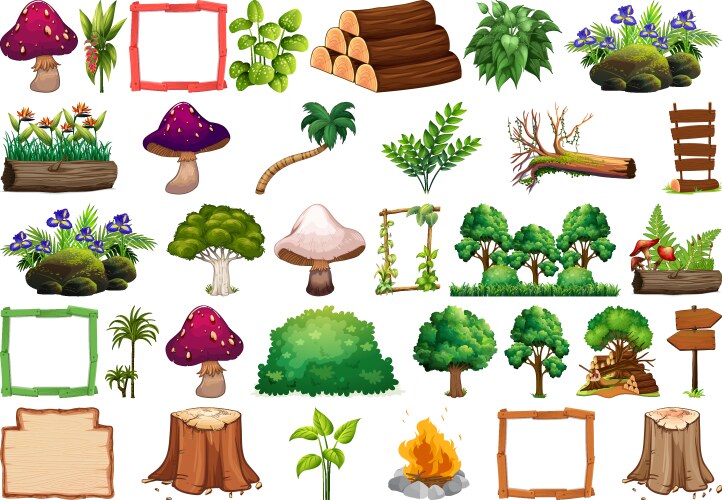 Set nature element Royalty Free Vector Image - VectorStock