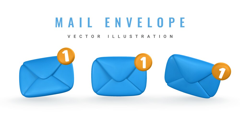 3d realistic mail envelope icon incoming Vector Image