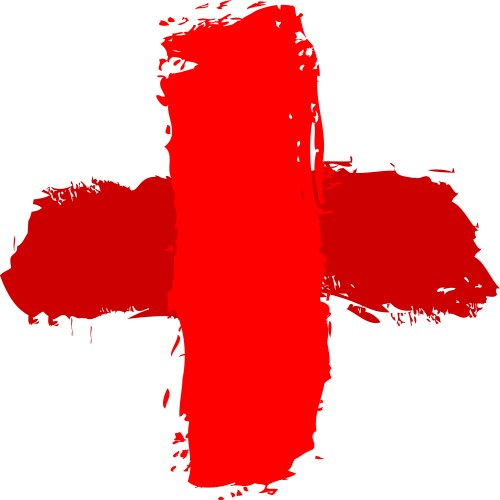 Brushstroke plus sign Royalty Free Vector Image