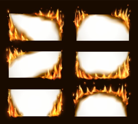 Burning paper set Royalty Free Vector Image - VectorStock
