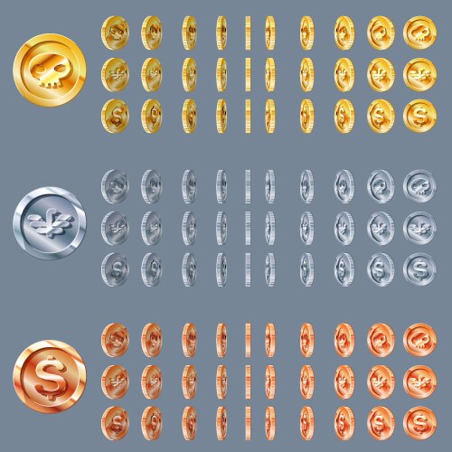 Cartoon rotation animation Royalty Free Vector Image