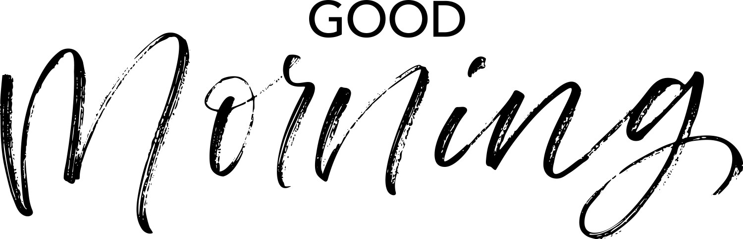 Good morning modern brush calligraphy Royalty Free Vector