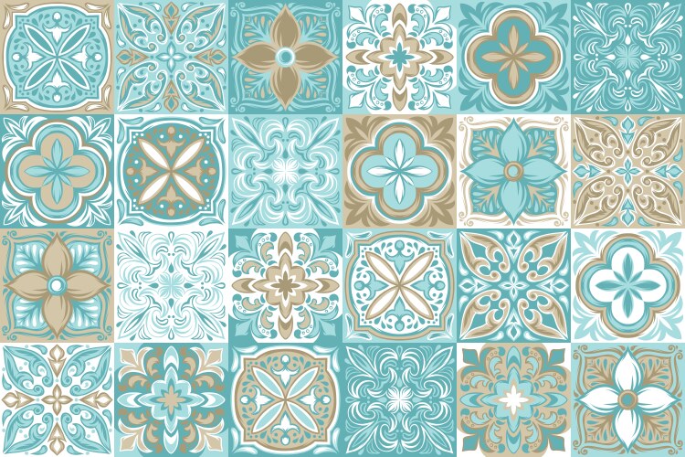 Azulejo tile seamless pattern Royalty Free Vector Image