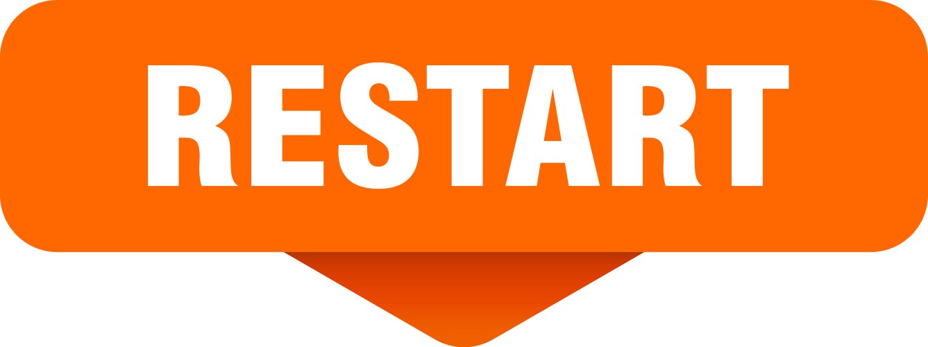 Restart sticker sign on transparent Royalty Free Vector