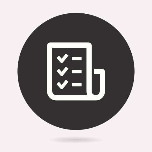 Blue circle white checklist tasks voting marking Vector Image