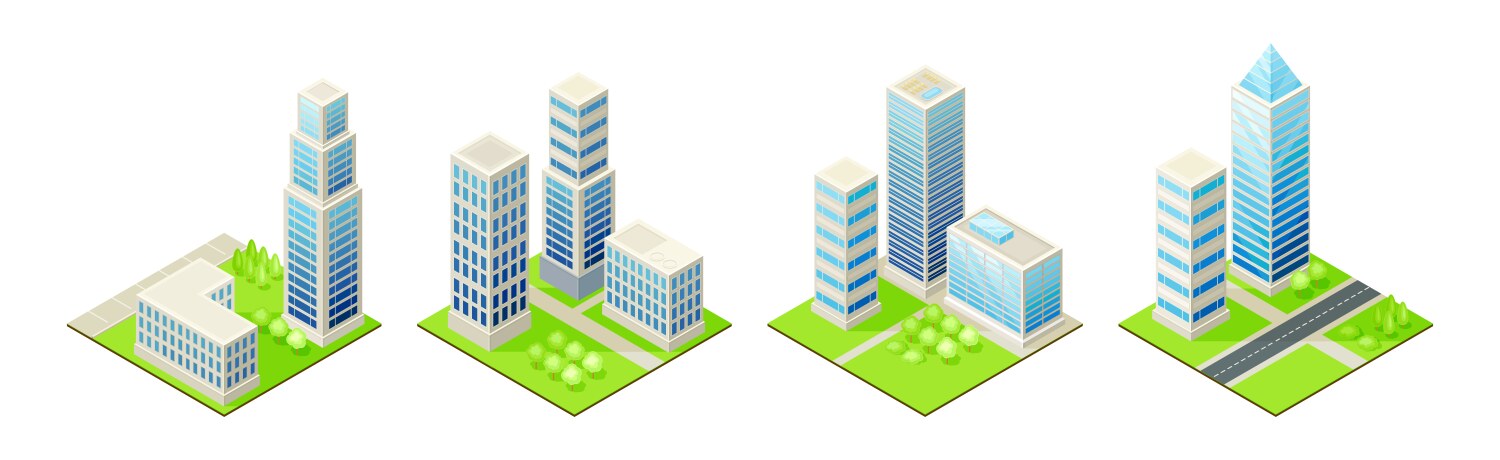 City building and urban construction on square Vector Image