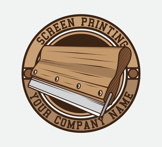 Screen printing squeegee logo Royalty Free Vector Image