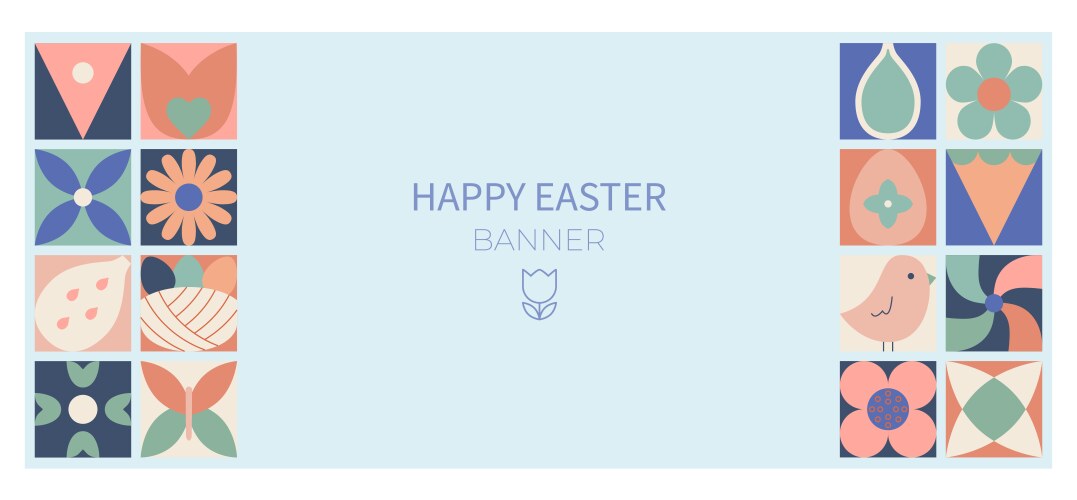 Happy easter modern abstract geometric poster Vector Image