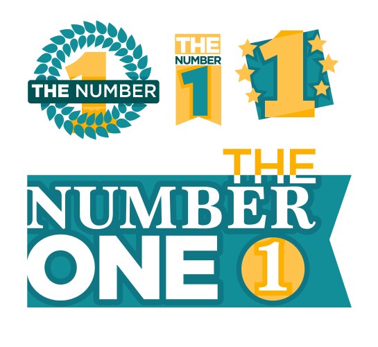 Number one first place winner ribbons and badges Vector Image