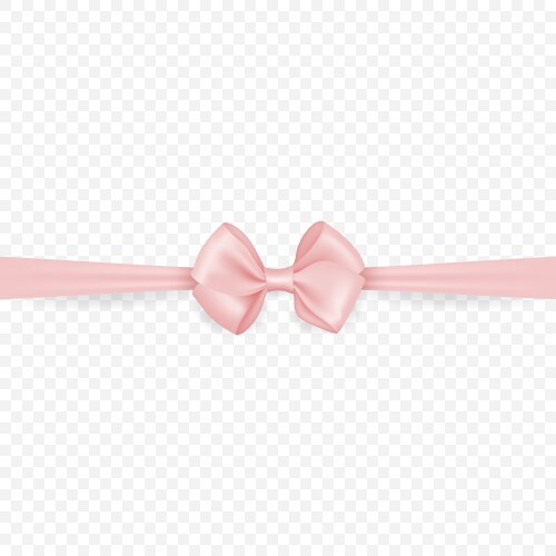Realistic silk pink gift ribbon satin bow Vector Image