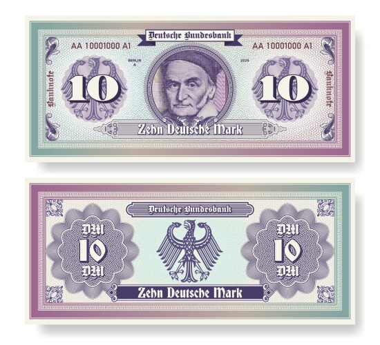 Banknote in german 5 marks Royalty Free Vector Image