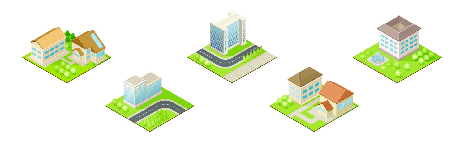 City building and urban construction on square Vector Image