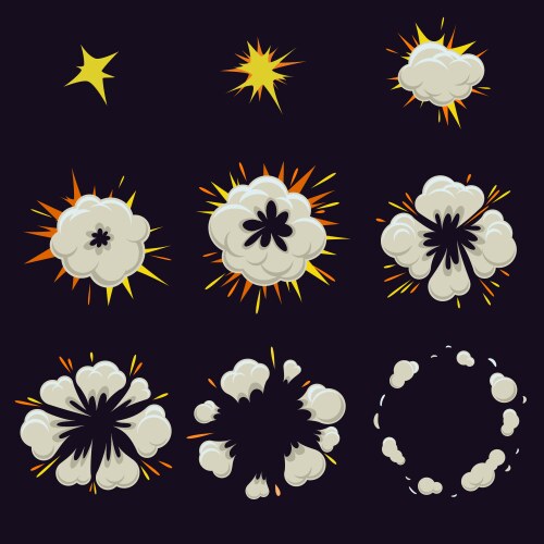 Cartoon smoke or fog set Royalty Free Vector Image