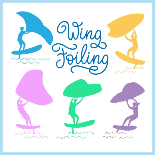 Wing foiling sport Royalty Free Vector Image - VectorStock