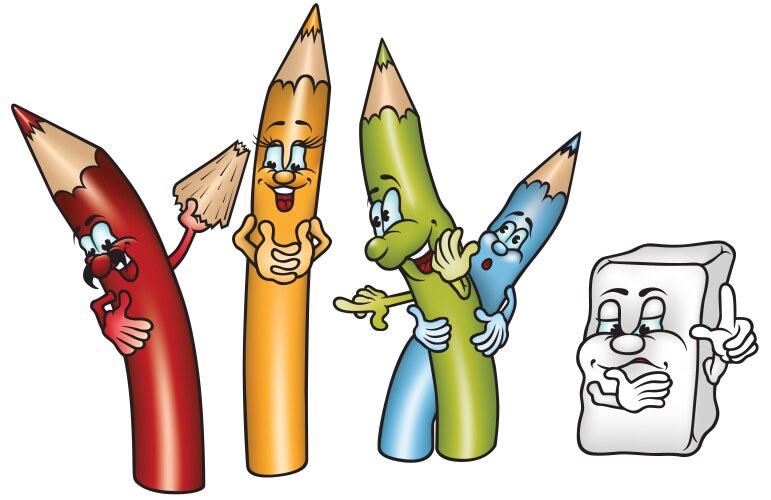 Cute cup with crayons Royalty Free Vector Image