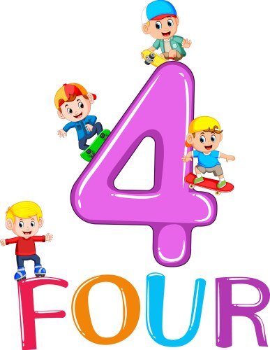 Group kids solving math problems image Royalty Free Vector