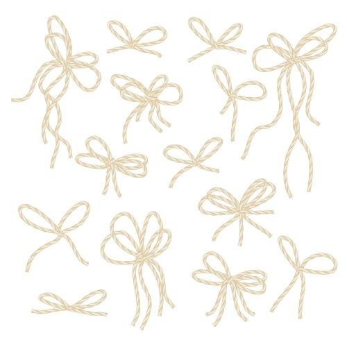 Rope bows ribbons and labels Royalty Free Vector Image