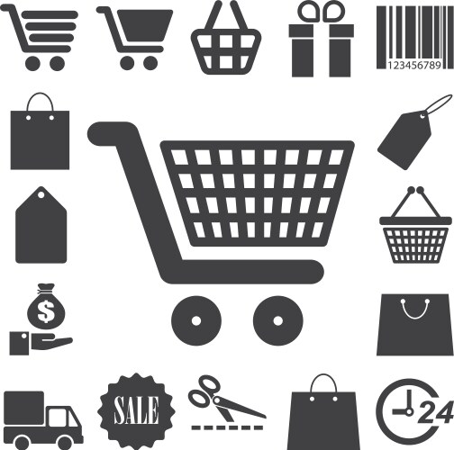 Shopping icons set eps 10 Royalty Free Vector Image