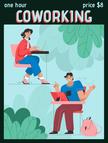 Workplace stretches poster Royalty Free Vector Image