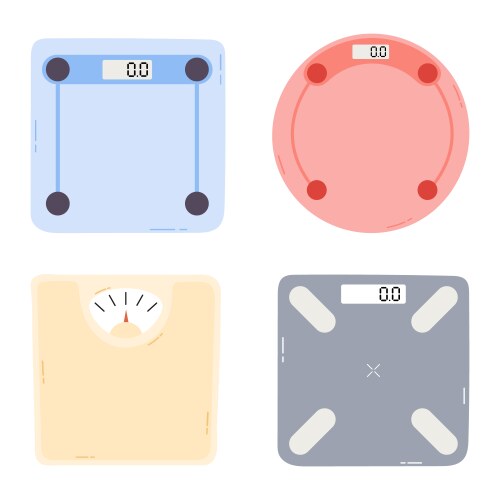 Bathroom scale top view Royalty Free Vector Image