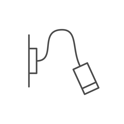 Wall light line outline icon Royalty Free Vector Image