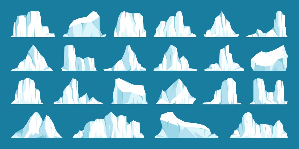 Floating ice cartoon frozen glacier and arctic Vector Image