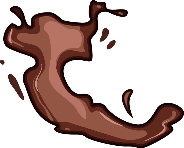 Creamy chocolate splash cartoon Royalty Free Vector Image