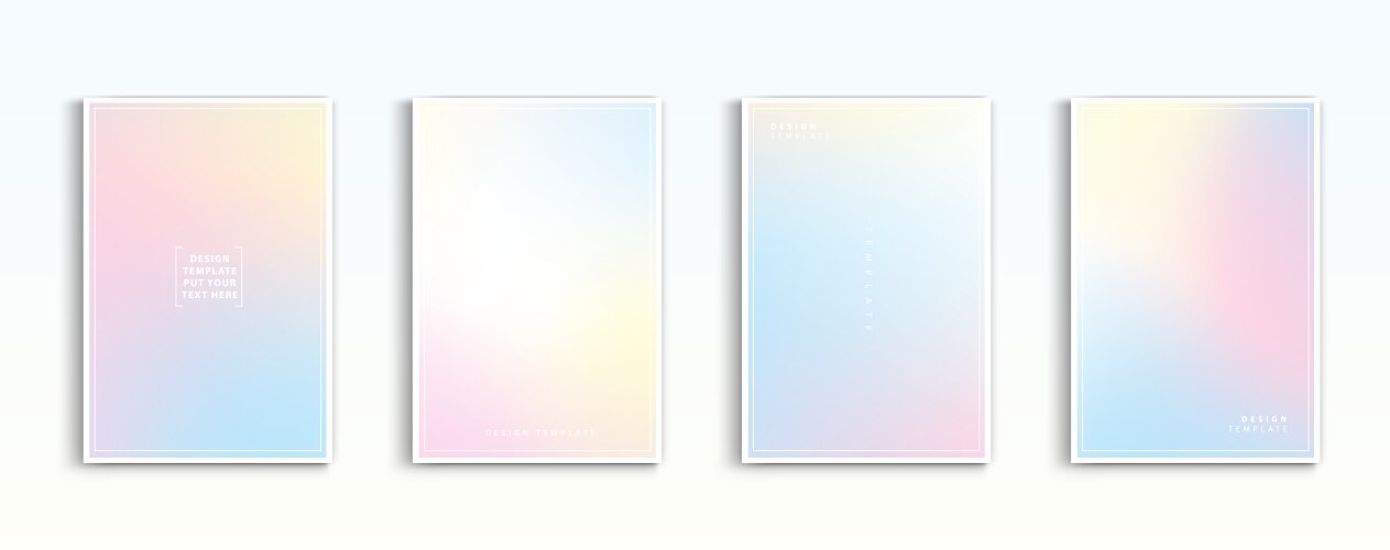 Pastel gradient backgrounds set soft tender Vector Image