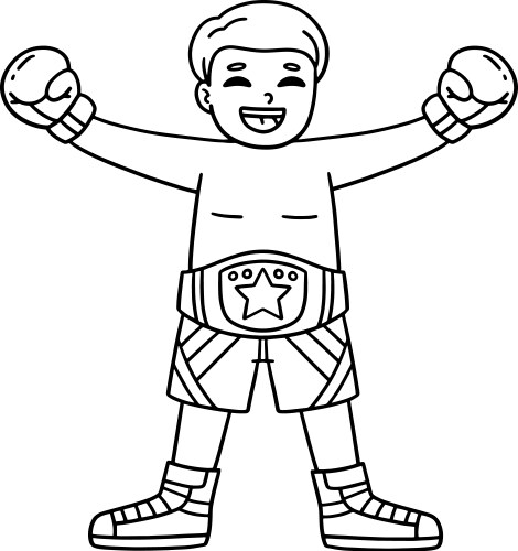 Boxing boxer punching coloring page for kids Vector Image