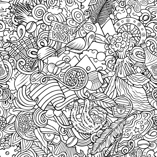 Costa rica cartoon doodle funny local design Vector Image