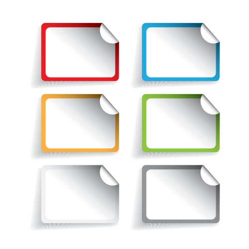 Empty label set orange Royalty Free Vector Image