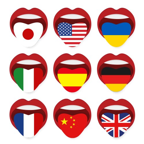 Language icons Royalty Free Vector Image - VectorStock