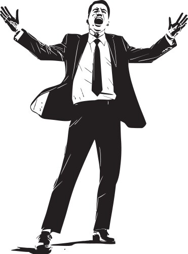 Panic response panicked businessman logo symbol Vector Image