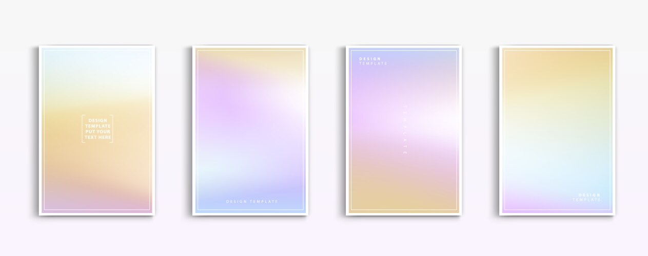 Pastel gradient backgrounds set soft tender Vector Image