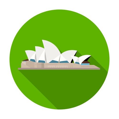 Sydney opera house stylized icon in flat style Vector Image