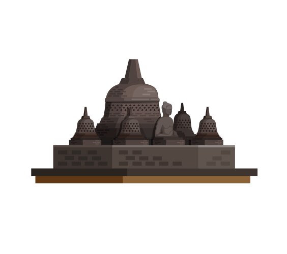 Borobudur indonesia Royalty Free Vector Image - VectorStock