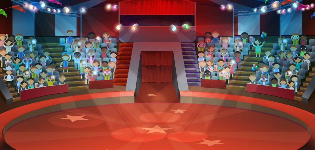 Cartoon circus arena indoor area Royalty Free Vector Image