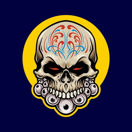 Dia de los Muertos Skull Art – Royalty-Free Vector | VectorStock
